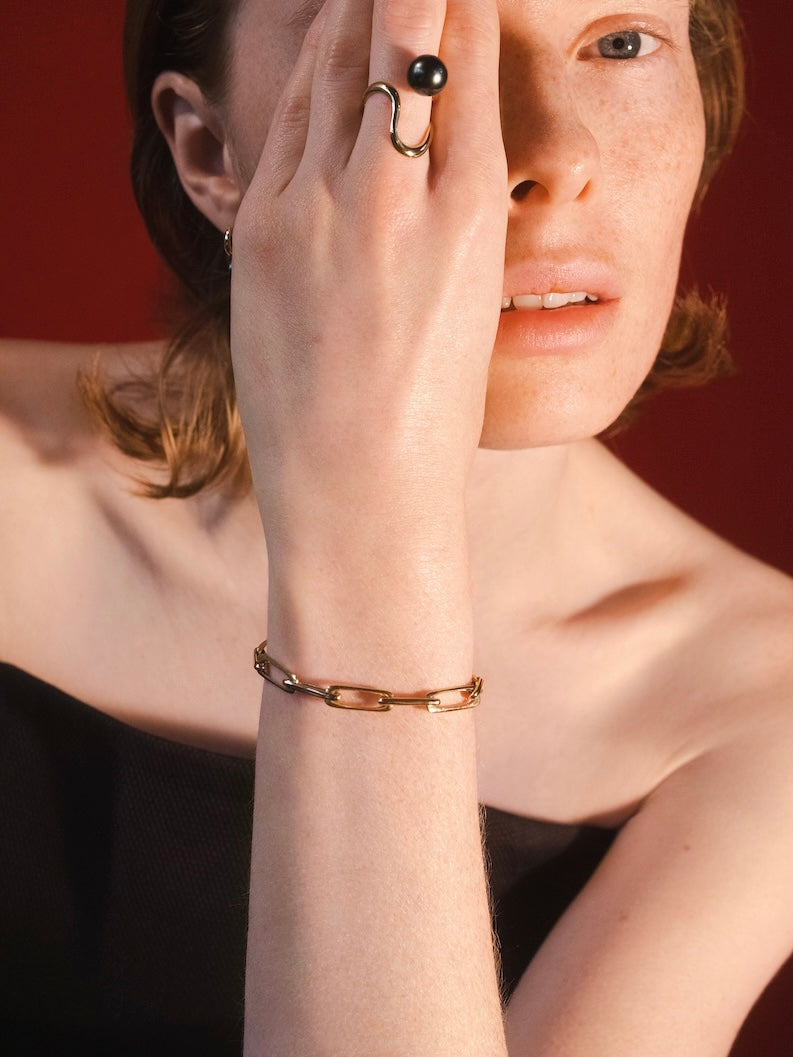 Gray chain bracelet K18 – CALLMOON